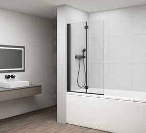 Polysan Polysan, ROTA BLACK vanová zástěna skládací 900mm, čiré sklo, FB900