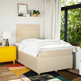 Box spring postel s matrací krémová 120x200 cm textil 3292028