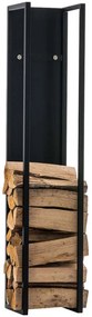 Stojan na palivové dřevo Ørnes - černý | 80x25x25 cm