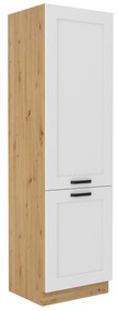 Skříňka na vestavnou chladničku Lesana 2 (bílá + dub artisan) 60 LO-210 2F . 1063976