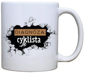 Super plecháček Keramický hrnek s potiskem diagnóza cyklista Objem a motiv: 200 ml bílý uvnitř