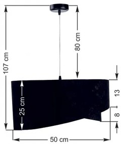 Timberlight Závěsné svítidlo Awena, černá + zlatý vnitřek