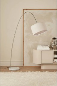 Bílá látková stojací lampa s ohybatelnou konstrukcí (výška 145 cm) Arc – Ellos Home