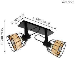 Eglo 43325 - Bodové svítidlo ANWICK 1 2xE27/40W/230V
