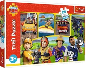 Trefl - Puzzle - Požárník Sam, Sam a přátelé MAXI / 24 dílků / 60 x 40