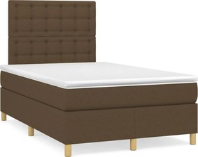 Box spring postel s matrací tmavě hnědá 120x200 cm textil 3142644