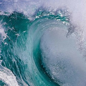 Ozdobný paraván Přírodní vlny moře - 145x170 cm, čtyřdílný, obustranný paraván 360°