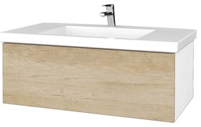 Dřevojas Koupelnová skříňka VARIANTE SZZ 100 Varianta: N01 Bílá lesk / D08 Wenge