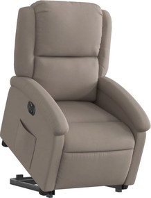 Elektrické zvedací polohovací křeslo taupe textil 3204196
