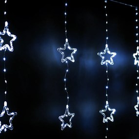 Světelný venkovní závěs Stars, 120x120cm, LED, studená bílá, časovač, 8 funkcí, 120 cm