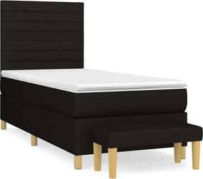 Box spring postel s matrací černá 100 x 200 cm textil 3137215