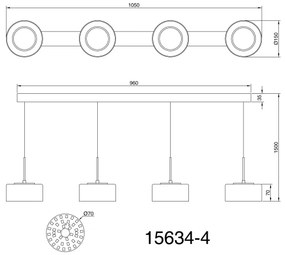 Globo 15634-4 - LED Lustr na lanku FOGSY 4xLED/8W/230V