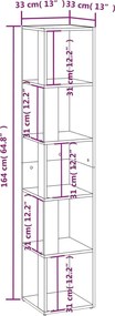 vidaXL Rohová skříňka 33 x 33 x 164,5 cm dřevotříska [809048] Barva: dub sonoma