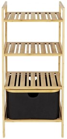 Černý/přírodní bambusový koupelnový regál 44x93,5 cm Ecori – Wenko