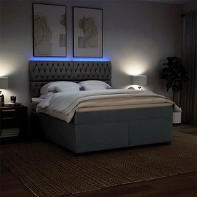Box spring postel s matrací tmavě šedá 180x200 cm textil 3292875