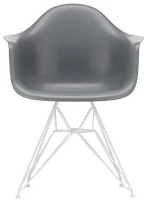 Eames Plastic Armchair DAR bíle lakovaná grafitová bílé na tvrdou podlahu Vitra