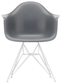 Eames Plastic Armchair DAR bíle lakovaná grafitová černé na tvrdou podlahu Vitra