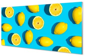 akrylový obraz Citrony na modrém pozadí 120x60 cm