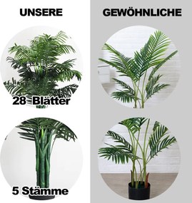 Costway Umělá rostlina Použitá umělá palma 110 cm/150 cm-110 cm, zelený