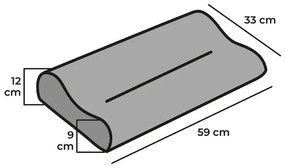 Tvarovaný paměťový polštář TIBI 59x33x12 cm