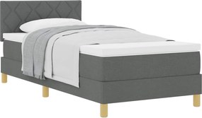 Postel s boxspringem s polštářem Tmavě šedá 100 x 200 cm textil 3338973