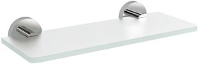Sapho Sapho, X-ROUND skleněná police 200mm, chrom/mléčné sklo, XR009-02