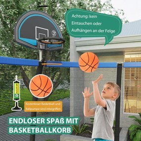 Costway Venkovní trampolína φ333 cm se žebříkem a basketbalovým míčem, ochrannou