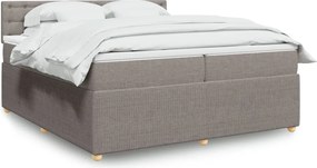 Box spring postel s matrací taupe 200x200 cm textil