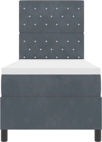 Postel s boxspringem s matrací Tmavě šedá 80 x 200 cm samet 3339729
