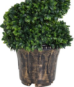 Umělý spirálový buxus Outsunny (Ø32cm x 120cm), Zelená dekorace pro interiér a exteriér, vč. květináče