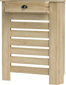 HOMCOM Kryt Radiátoru s Šuplíkem MDF Kryt Radiátoru do Obývacího Pokoje, Ložnice, Chodby 78x19x95,5 cm Dub