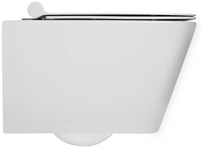 Gamma Mut, závěsná WC mísa 51x36 cm Rimless s pomalu padajícím sedadlem, bílá lesklá, GMA-MUT-202