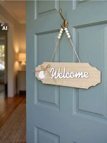 Sinsay - Závěsná dekorace na dveře s nápisem Welcome - béžová