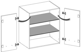 SMART b | horní skříňka SM-43G | 80 cm | VÝBĚR KORPUSU | bílá mat