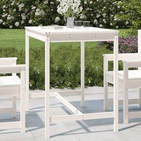 Zahradní stůl bílý 121 x 82,5 x 110 cm masivní borové dřevo - Default Title