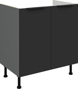 ARIA ab | dolní skříňka 80 ZL 2F dřezová | 80 cm | ANTI FINGERPRINT povrch | antracit/černá