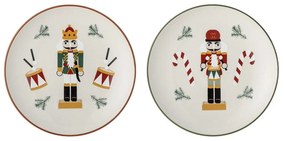 Dezertní talíře v sadě 2 ks s vánočním motivem z kameniny ø 16 cm Jolly – Bloomingville