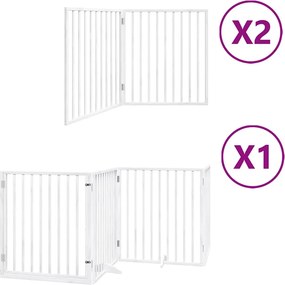 Zábrana pro psy s dvířky skládací 8 panelů bílá 640 cm topol 3155566