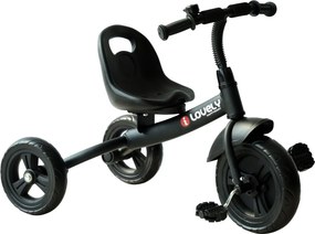 HOMCOM Dětský tříkolka pro děti od 18 měsíců s zvonkem, blatníky a bezpečnostním kolem 79x50,5x58 cm Černá | Aosom