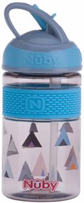 Nuby Láhev sportovní 2v1 s tvrdým sklápěcím brčkem, 360 ml Modrá