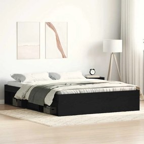 Rám postele bez matrace černý dub 150x200 cm kompozitní dřevo 3329314