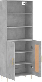 Skříň highboard betonově šedá 69,5x34x180 cm kompozitní dřevo 3189945