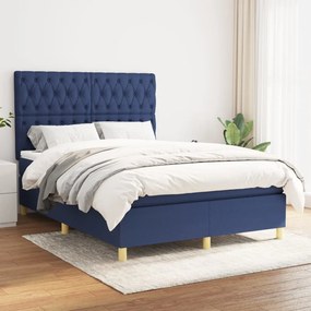 Box spring postel s matrací modrá 140x190 cm textil 3142575