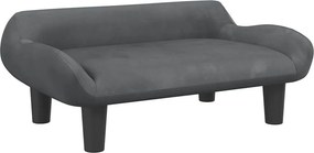 Pelíšek pro psy tmavě šedý 70 x 40 x 24 cm samet 171953