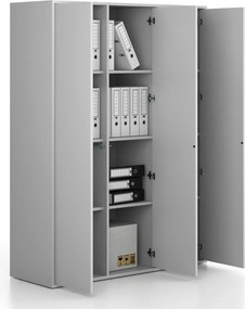 Kancelářská skříň FRAME, 3x dveře, 1299 x 450 x 1735 mm, PUSH-lock, šedá
