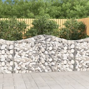 Klenuté gabionové koše 5 ks 200x30x100/120cm pozinkované železo 3145433