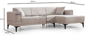 Hanah Home Rohová pohovka HORIZON krémová pravá