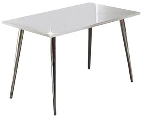Jídelní stůl, MDF + chrom, extra výška lesk HG, 120x70 cm, PEDRO