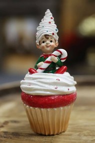 Klasik vánoční figurka skřítek v muffinu 15cm