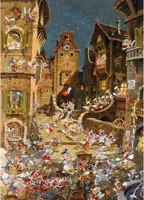 HEYE Puzzle Romantic Town: V noci / 1000 dílků / 50 x 70 cm